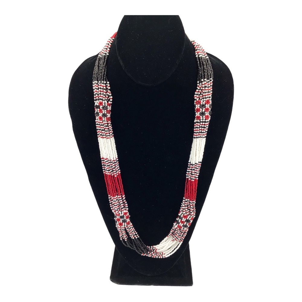 Native American Inspired Red, Black & White Multistra… - Gem